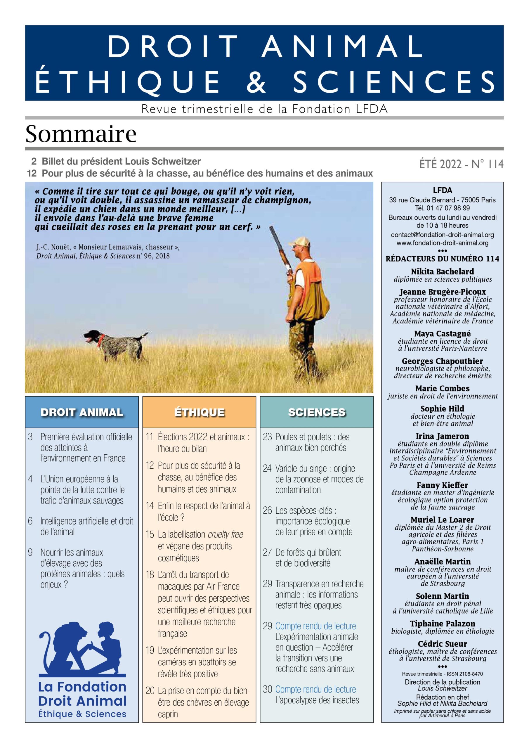 Revue trimestrielle n°114 (été 2022)